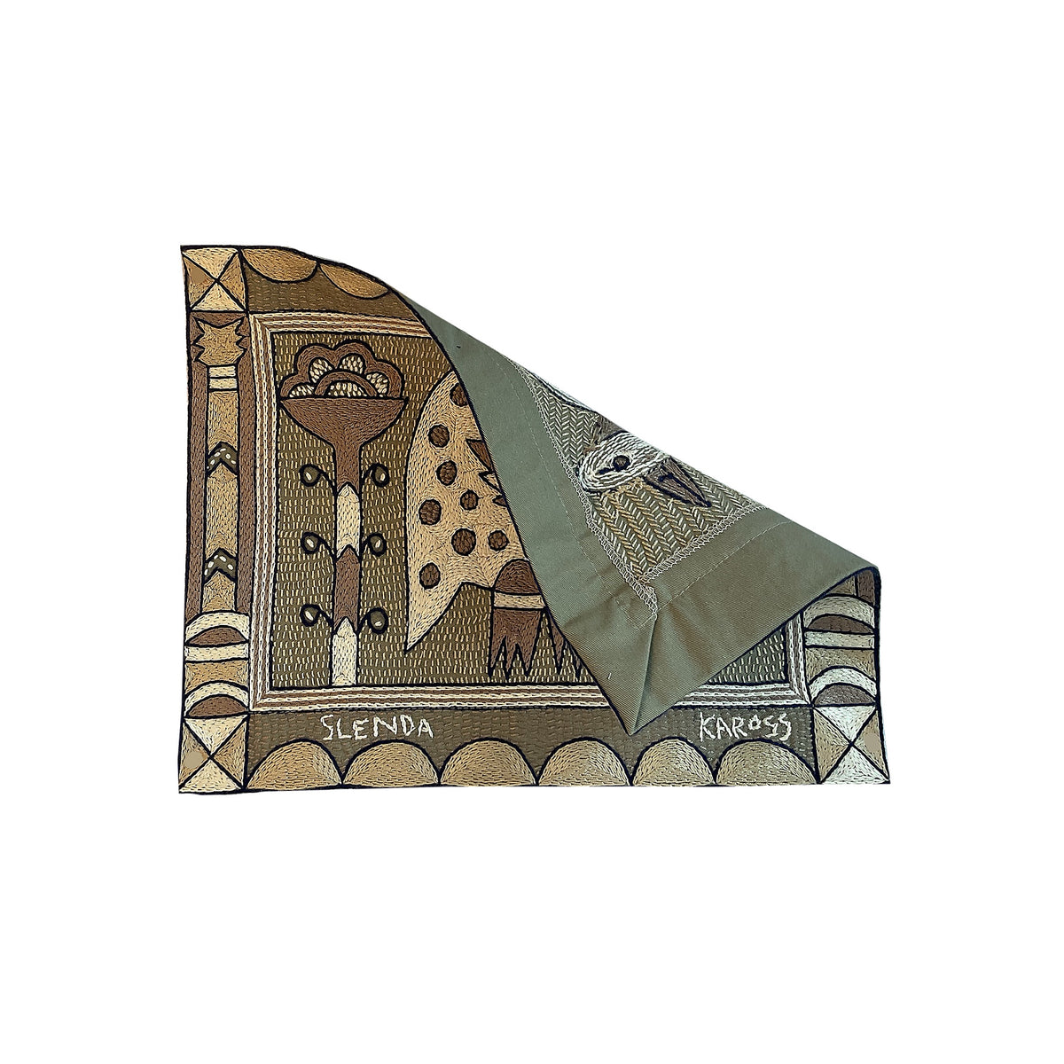 Ode to the African Savannah Guinea Fowl Hand-Embroidered Unpadded Plac ...