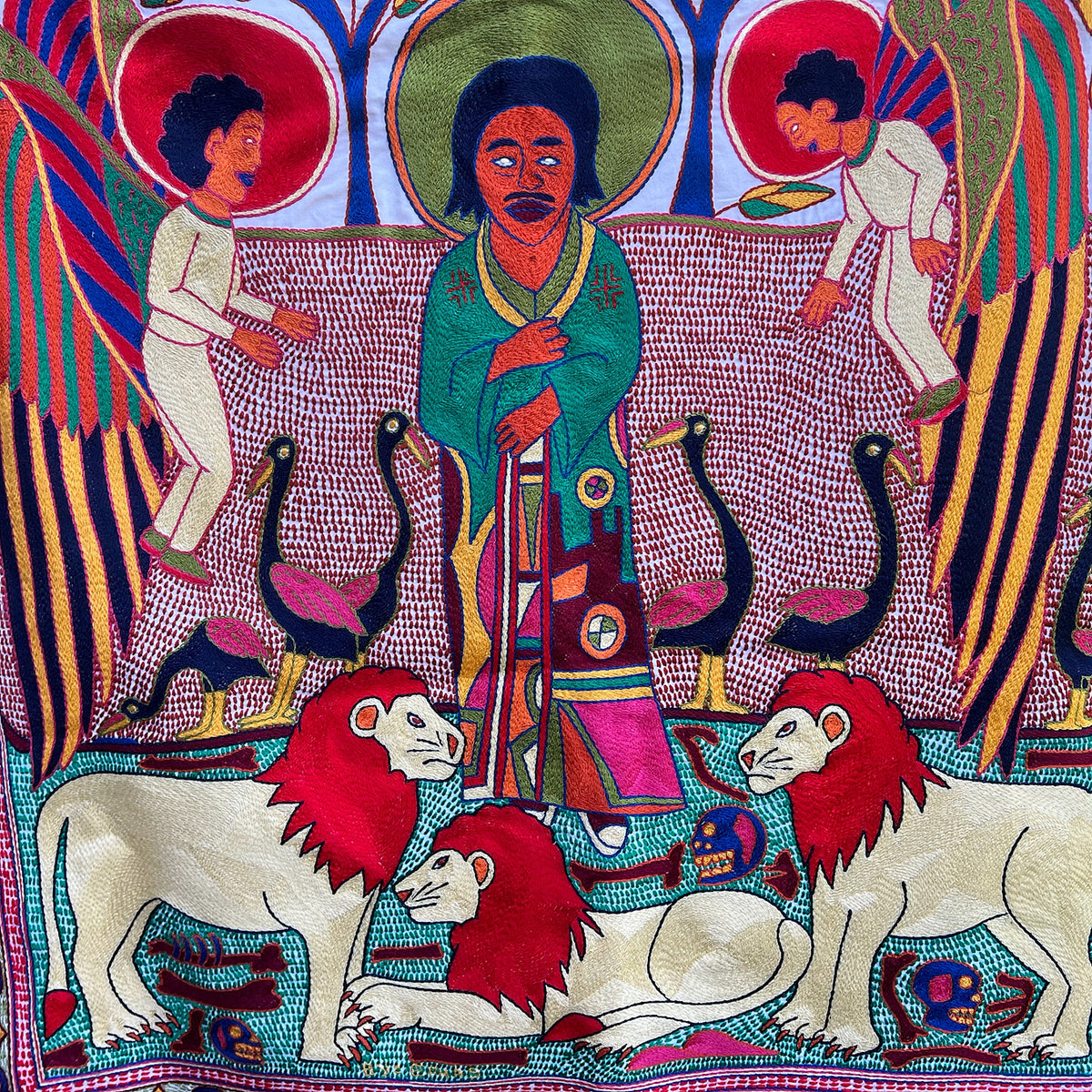 An African Kingdom Hand-Embroidered Cloth – Kaross